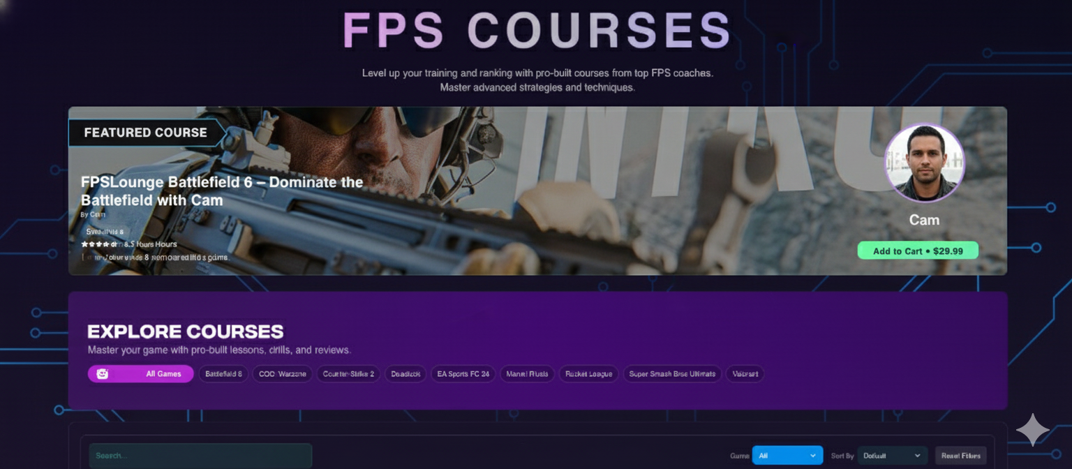 Gaming Courses | Learn From Top Players | FPS Lounge